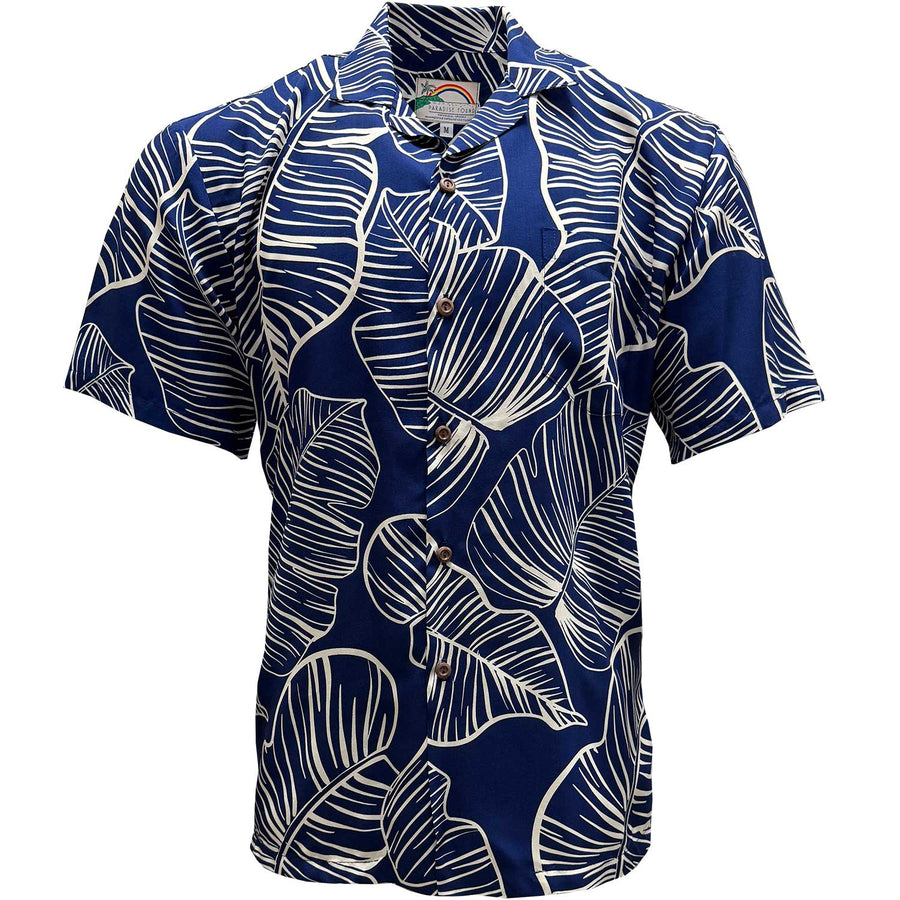 Taro Leaf Deep Blue Hawaiian Shirt – Paradise Found