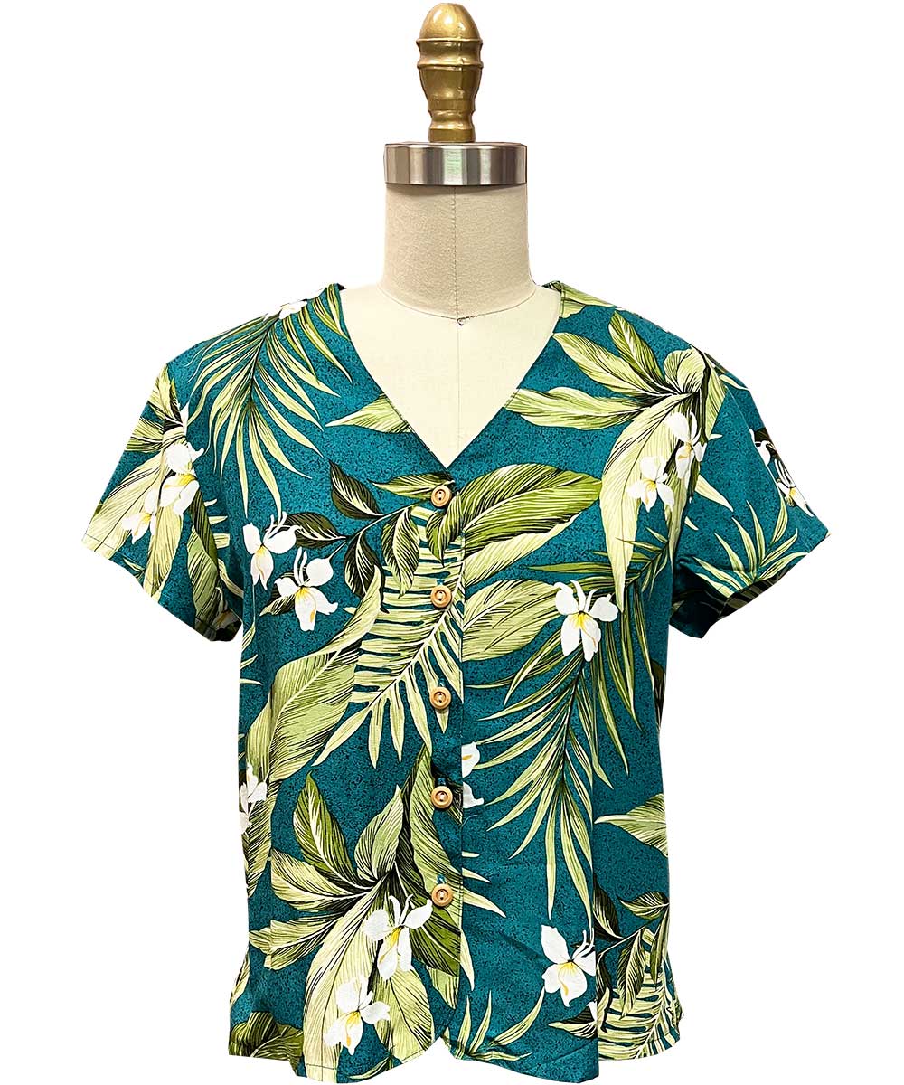 White Ginger Jade V-Neck Blouse – Paradise Found